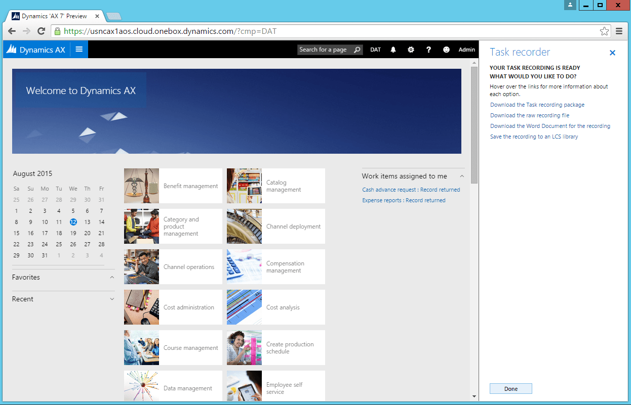 Task Recorder App in Dynamics AX